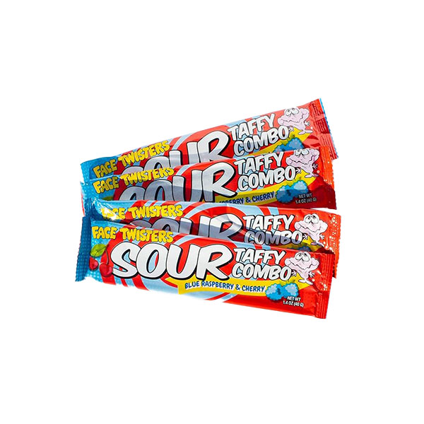Face Twisters Sour Taffy Blue Raspberry Cherry 40g – The Sweetseria